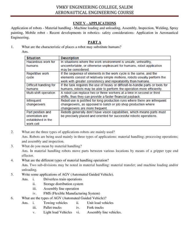 Unit v - Solved qb - Robotics Engineering | PDF | Robotics | Technology ...
