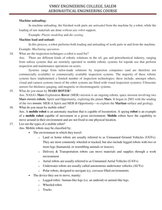 Unit v - Solved qb - Robotics Engineering | PDF | Robotics | Technology & Computing
