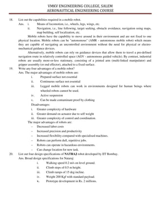 Unit v - Solved qb - Robotics Engineering | PDF | Robotics | Technology & Computing