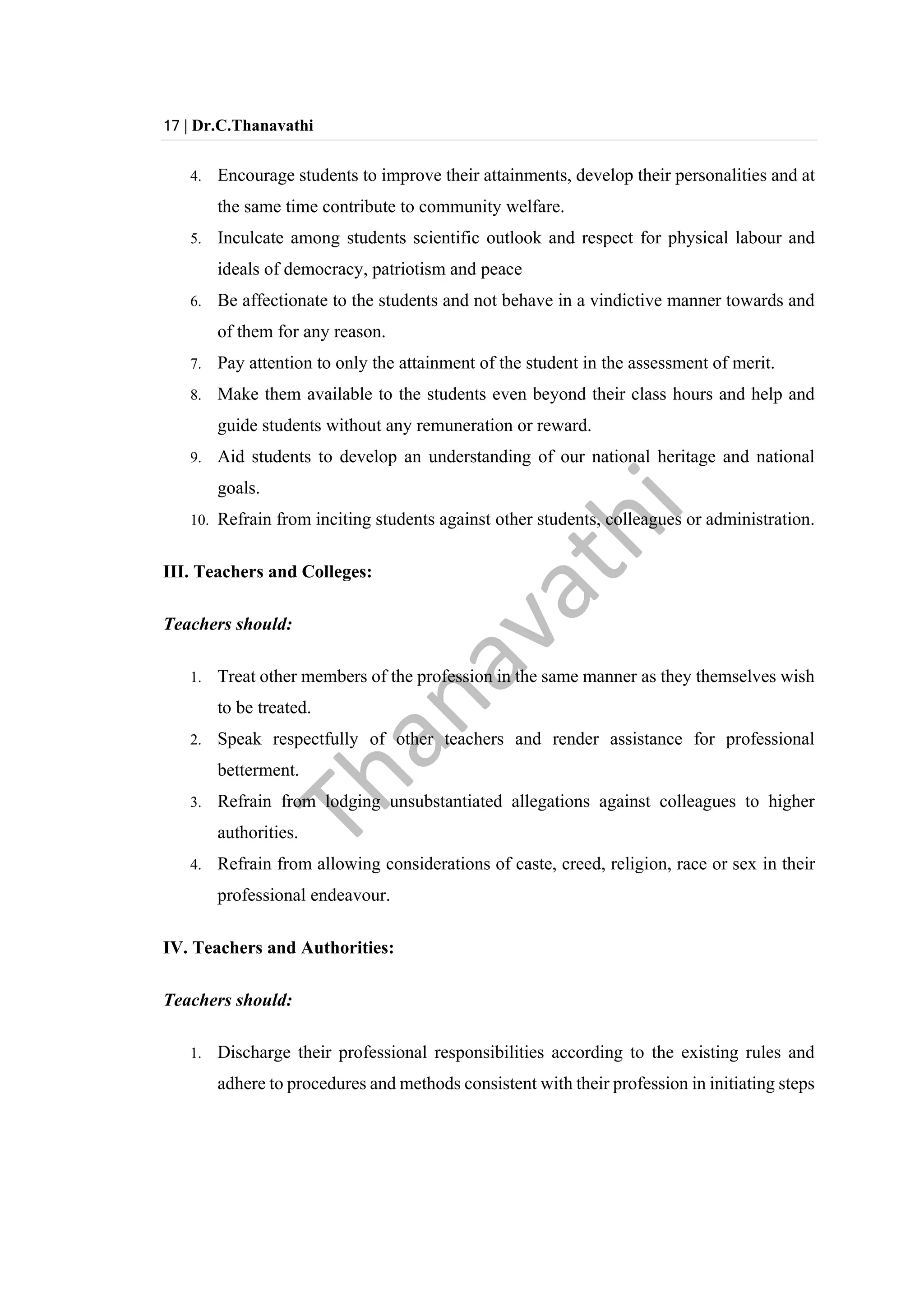 Unit v teaching as a profession | PDF