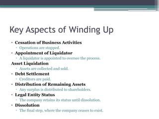 Unit V - Winding up of the Company - Winding Up of the Company | PPTX