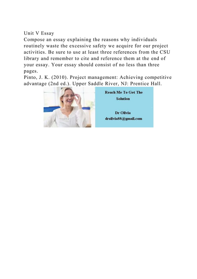 Unit V EssayCompose an essay explaining the reasons why individual.docx