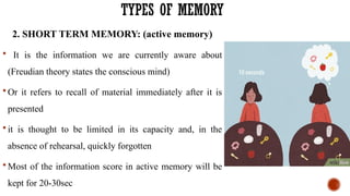 Unit VI. 6. 5. MEMORY, DEFINITION, STAGES OF MEMORY, TYPES OF MEMORY ...