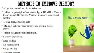 Unit VI. 6. 5. MEMORY, DEFINITION, STAGES OF MEMORY, TYPES OF MEMORY ...