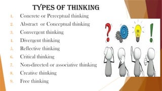 Unit VI.6. 6. THINKING,DEFINITION, TOOLS OF THINKING, NATURE OF ...