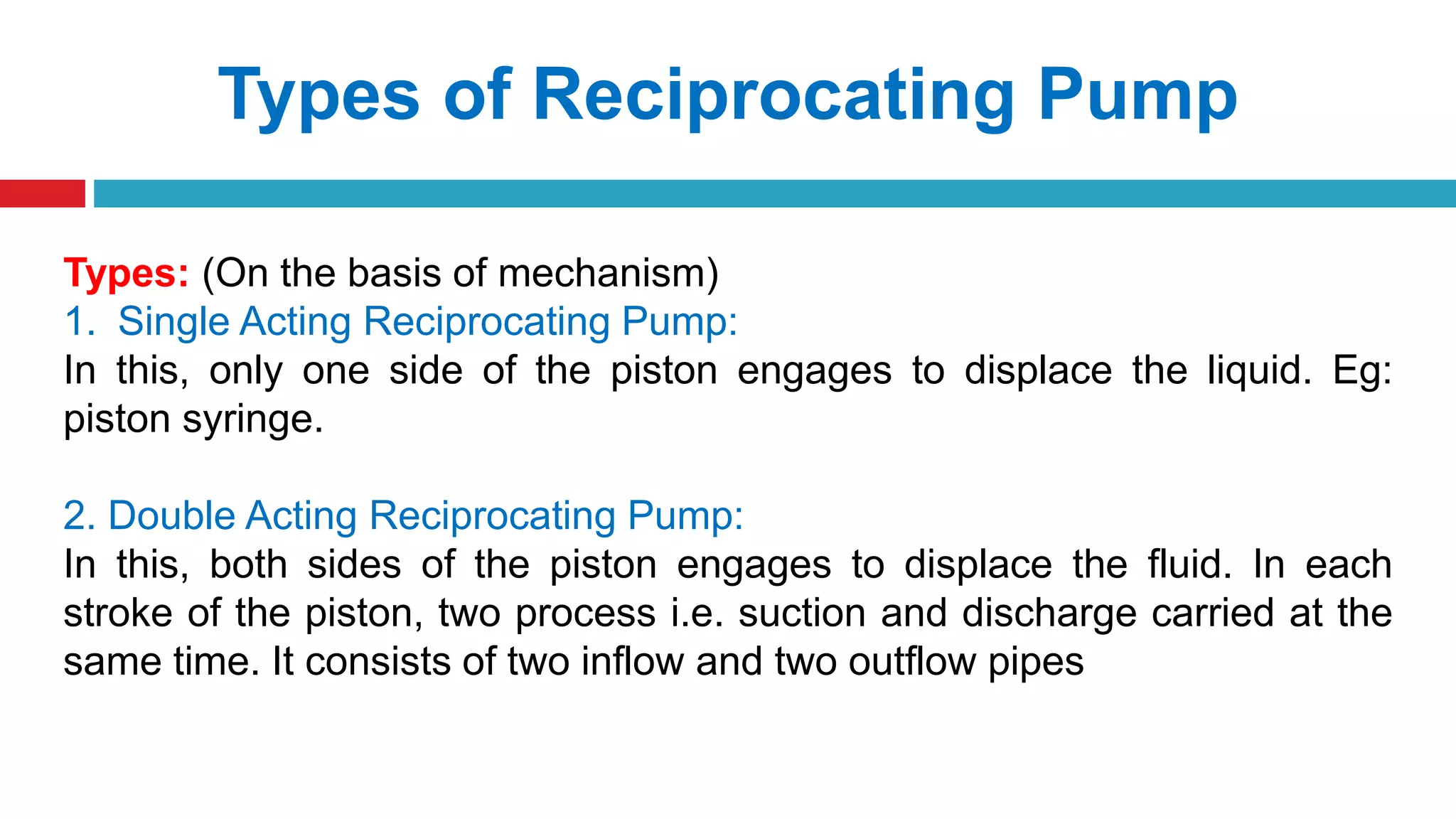 Reciprocating Pump | PPTX