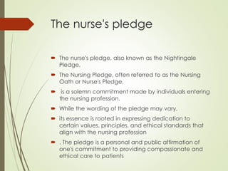 Code of Ethics ,code of ethics by ICN and Pakistan Nursing Council | PDF