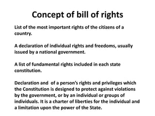 Unit vii – bill of rights | PPTX