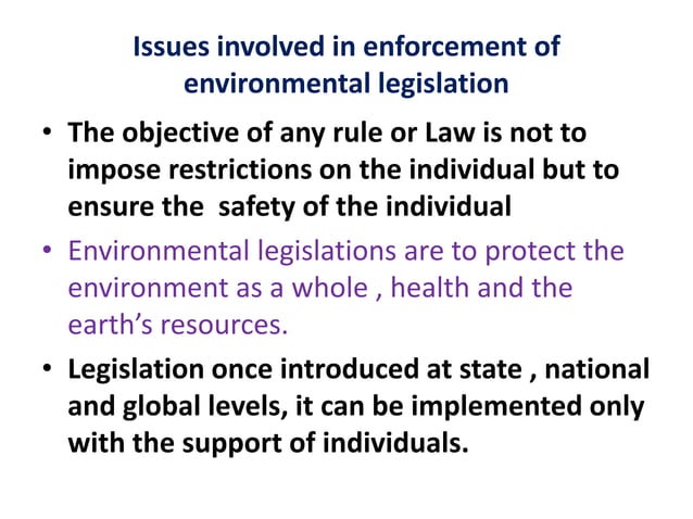 Environmental laws & policies | PPTX | Environmental Services Industry ...