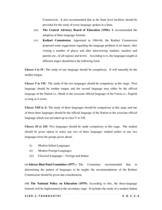 Unit VIII Language Policy in Education Dr.C.Thanavathi | PDF