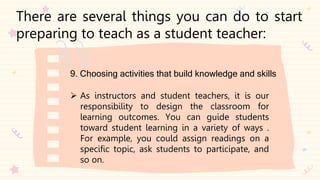Duties and Responsibilities of Student Teacher | PPTX