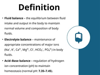 Unit VIII — Fluid, Electrolyte, and Acid–Base Balances | PPTX