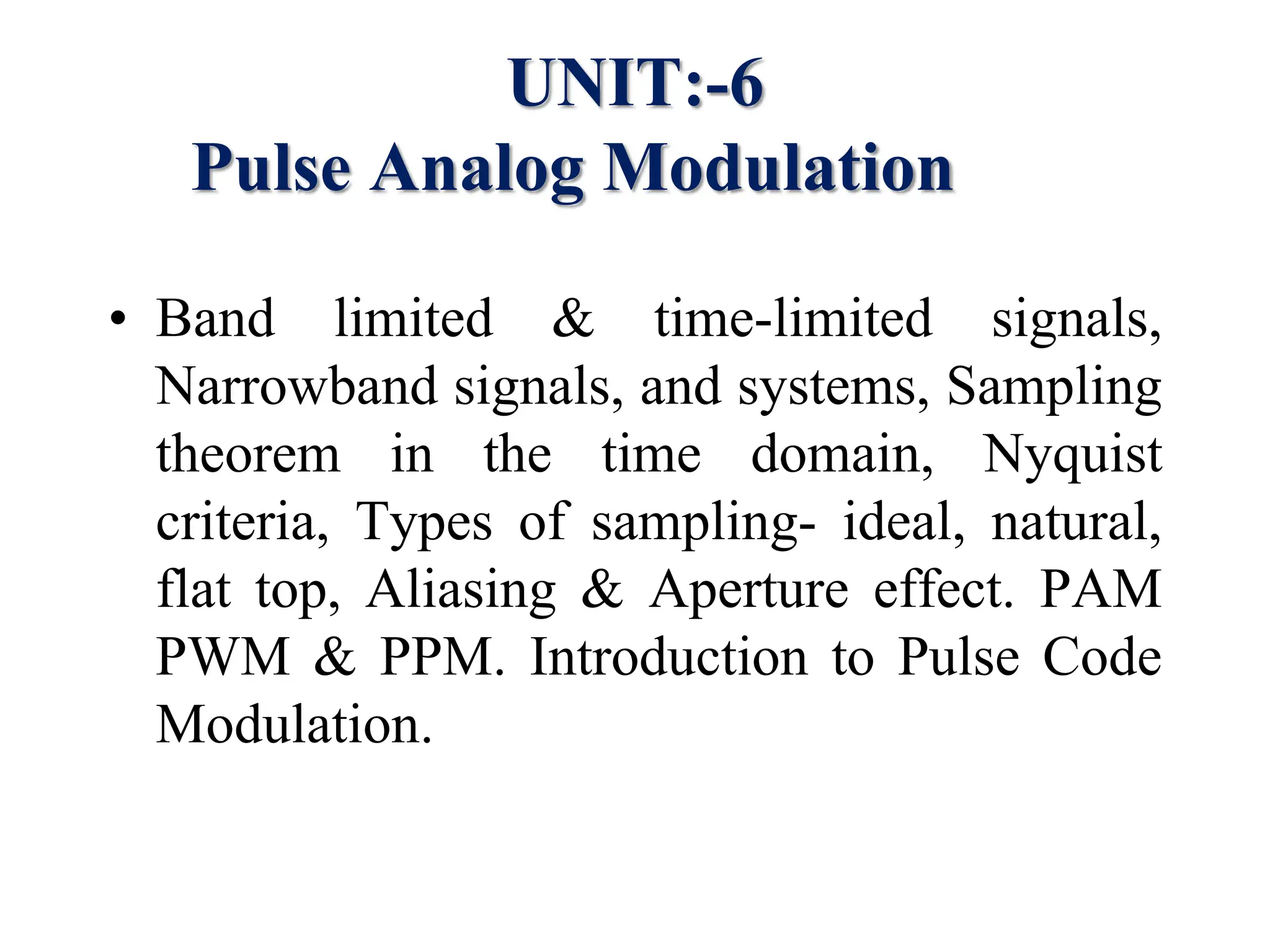 Analog Communication Pulse Analog Modulation Ppt