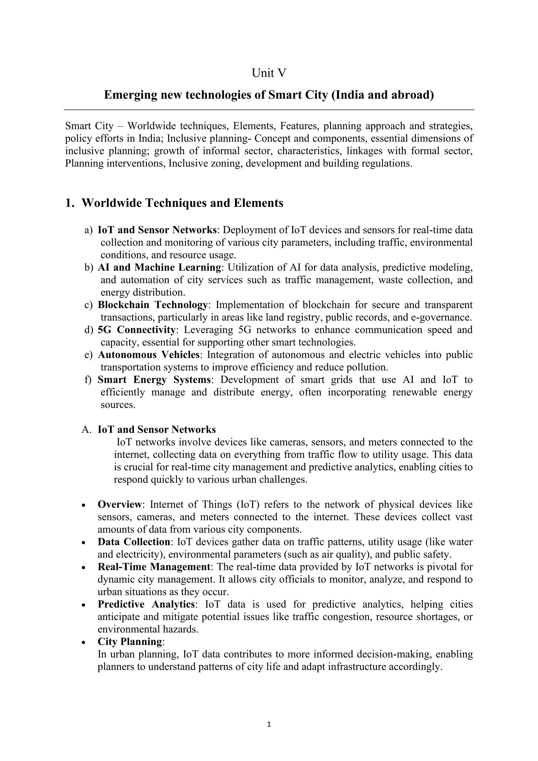 Smart Cities Planning and Management UNIT6 NOTES | PDF
