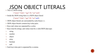All about XML, JSON and related topics.. | PPTX | Web Development | Internet