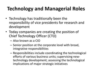 Unit v managing technology and innovation | PPTX