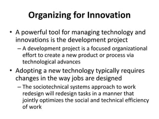 Unit v managing technology and innovation | PPTX