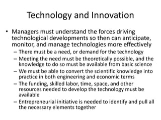 Unit v managing technology and innovation | PPTX