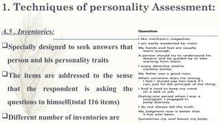 Unit V Personality, Definition, Characteristics, Classifications ...