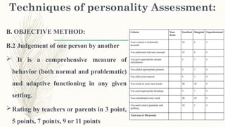 Unit V Personality, Definition, Characteristics, Classifications ...