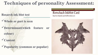 Unit V Personality, Definition, Characteristics, Classifications ...