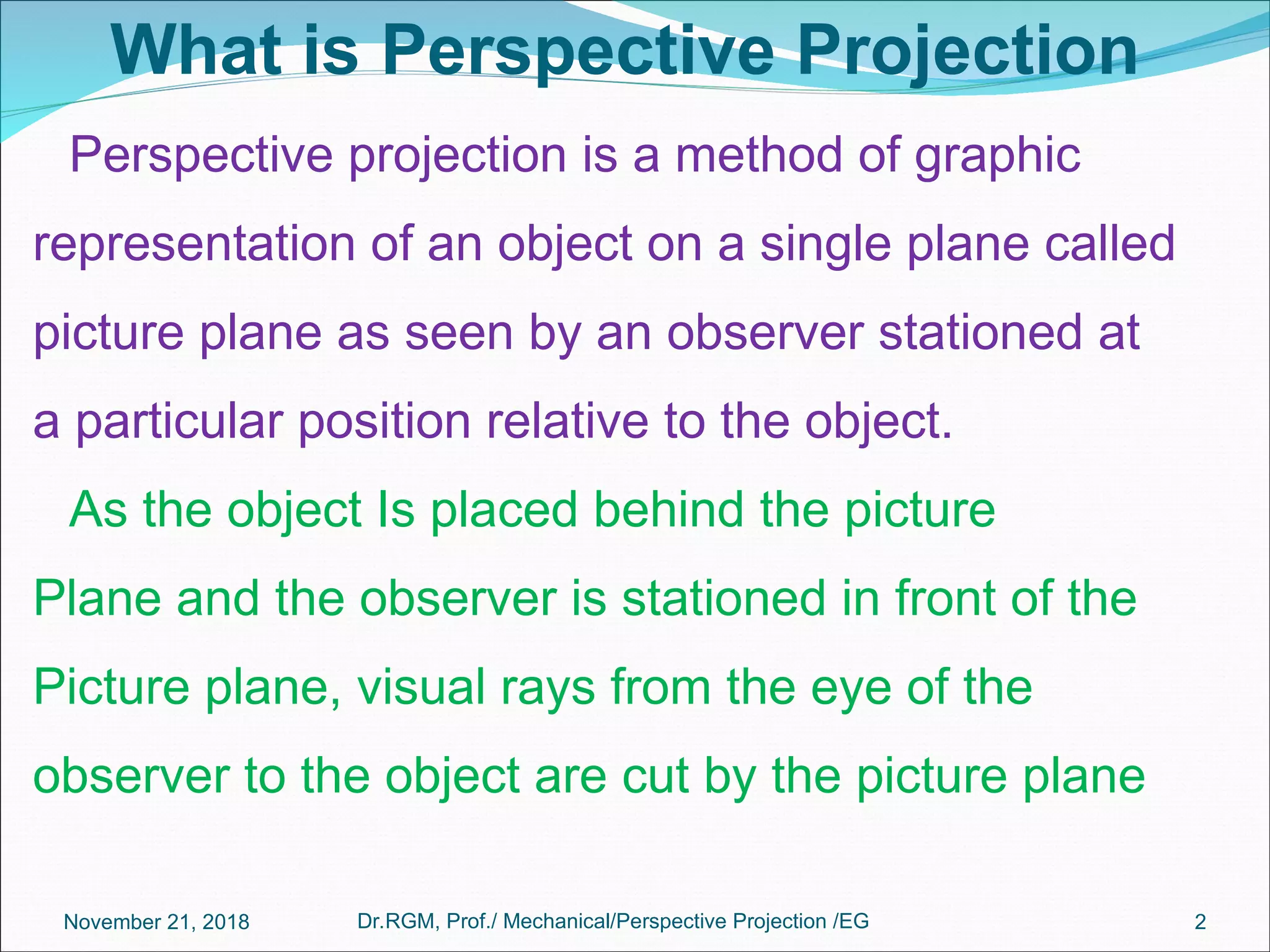 Unit v perspective projection | PDF