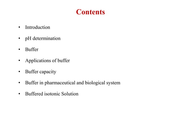 Unit V pH, Buffers and Isotonic solution.pptx | Chemistry | Science