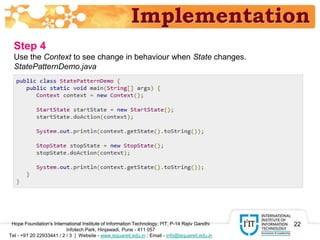 State Pattern: Introduction & Implementation | PPTX | Programming ...