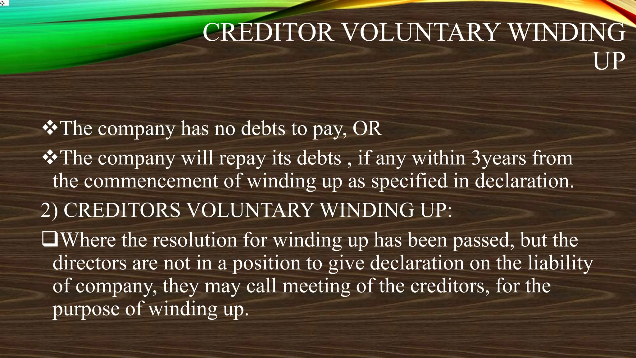 Unit V Windingup.pptx winding of a Company ;law | PPTX