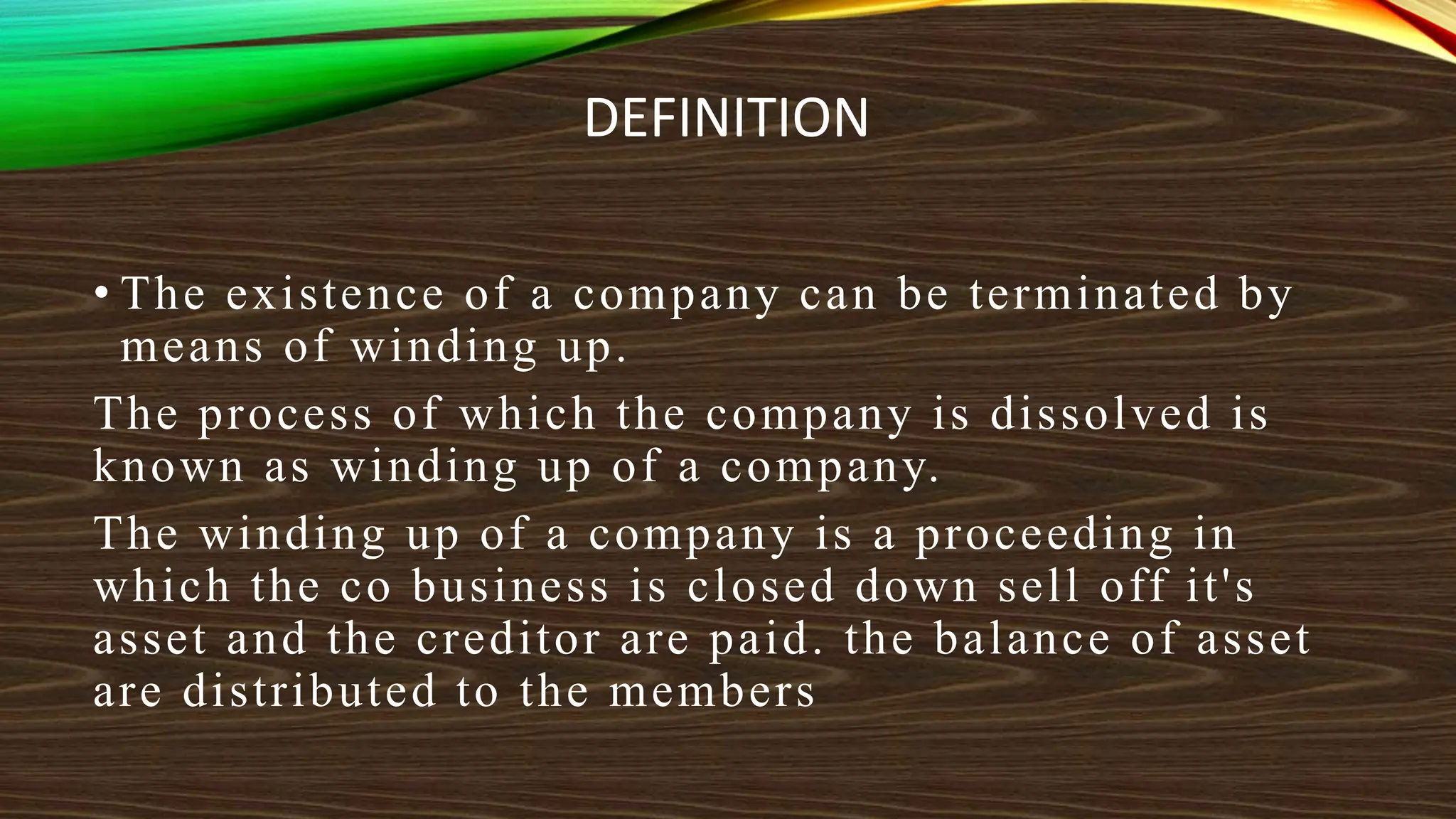 Unit V Windingup.pptx winding of a Company ;law | PPTX