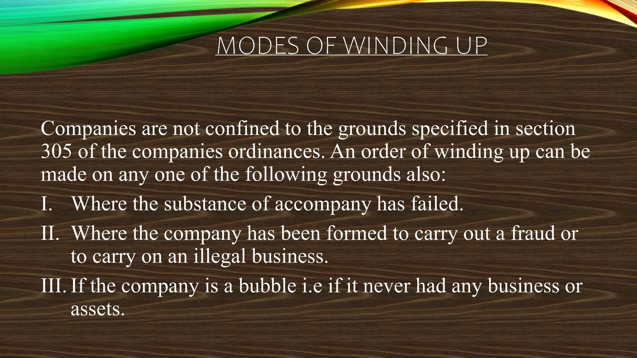 Unit V Windingup.pptx winding of a Company ;law | PPTX