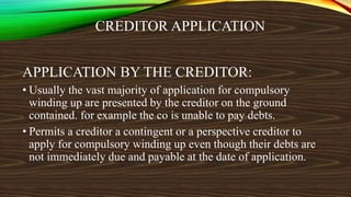 Unit V Windingup.pptx winding of a Company ;law | PPT