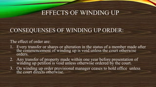 Unit V Windingup.pptx winding of a Company ;law | PPT
