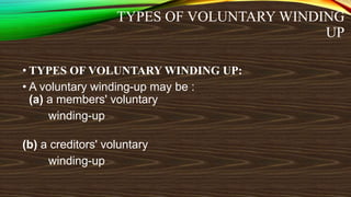 Unit V Windingup.pptx winding of a Company ;law | PPT