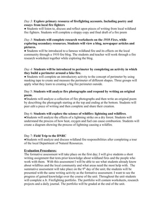 Unit wildfire objectives | PDF