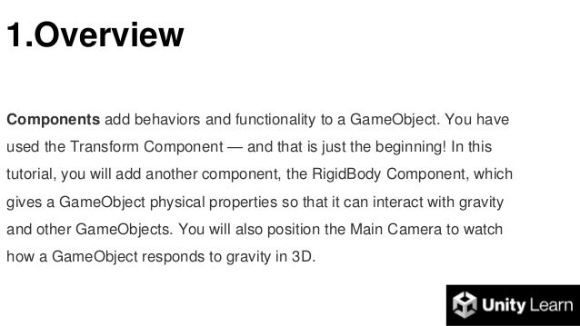Unity - Add components to 3D GameObjects | PPT