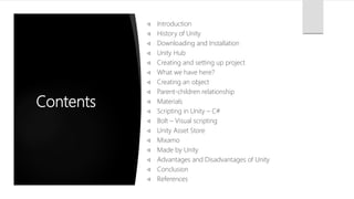 Unity Game Engine - Basics | PPTX