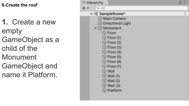 Unity - Create a structure with primitives | PPT