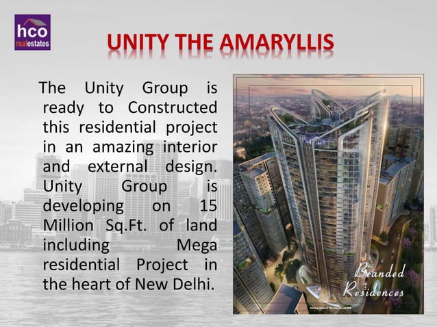 Unity The Amaryllis, Karol Bagh, New Delhi | PPTX