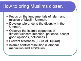 Unity of Muslim Ummah | PPT