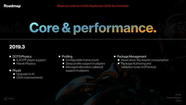 Unite Copehagen 2019 - Unity Roadmap 2020 | PPT