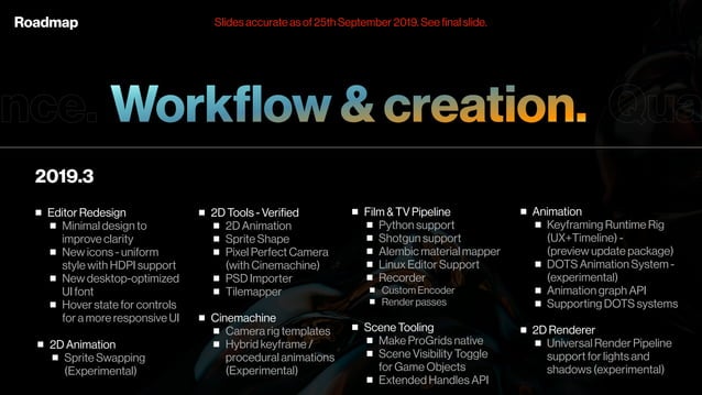 Unite Copehagen 2019 - Unity Roadmap 2020 | PPT