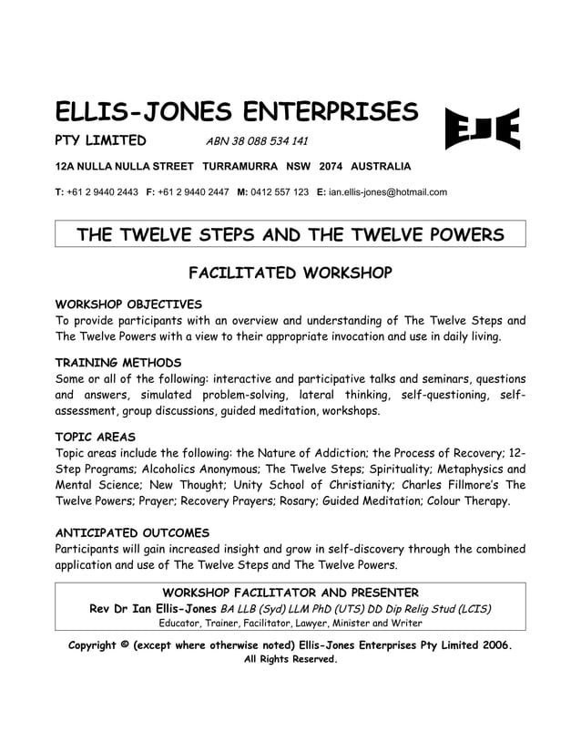 THE TWELVE STEPS AND THE TWELVE POWERS | DOC