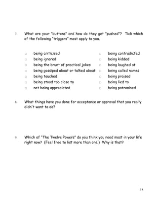 THE TWELVE STEPS AND THE TWELVE POWERS | DOC | Spirituality | Religion ...