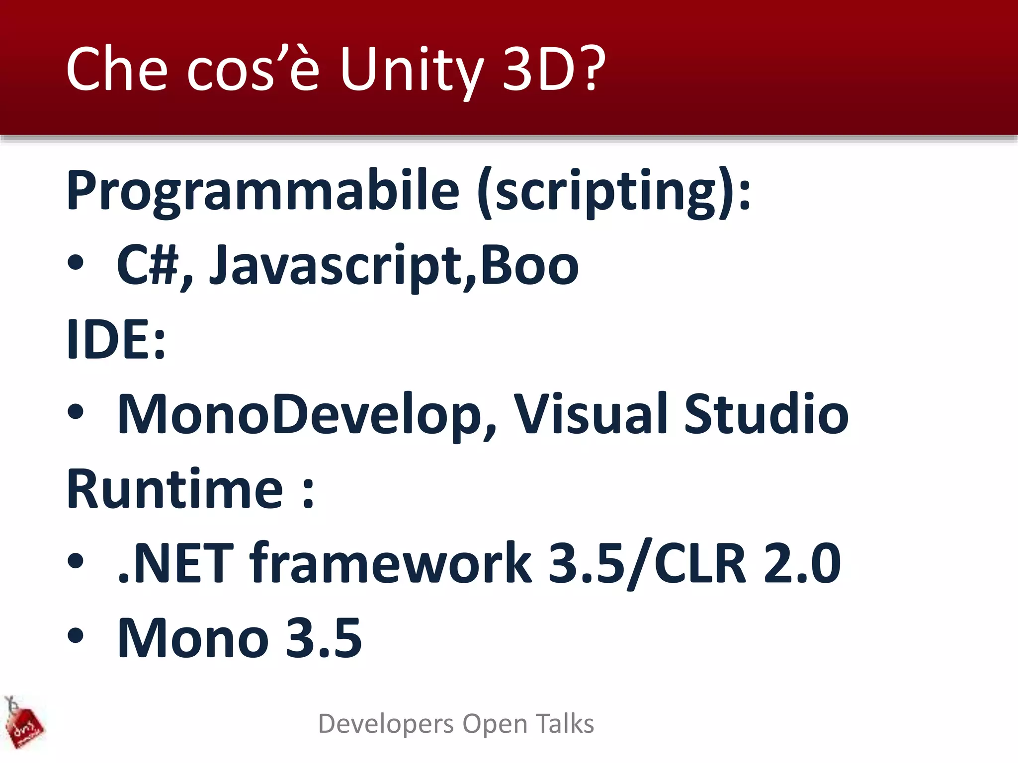 Unity 3D a C# developer's POV | PPT