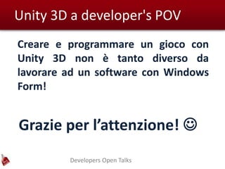 Unity 3D a C# developer's POV | PPTX
