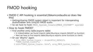 Unity3D Audio Grabber design | PPTX