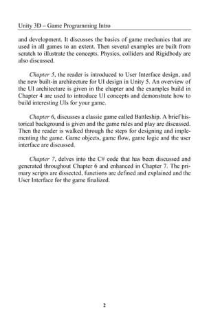 Introduction to Game Programming: Using C# and Unity 3D - Chapter 2 (Preview) | PDF