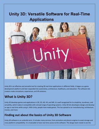 Unity 3D Flexible Software for Real-Time Applications.pdf