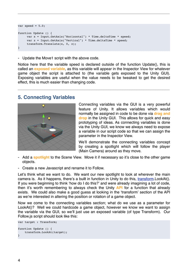 Unity3d scripting tutorial | PDF